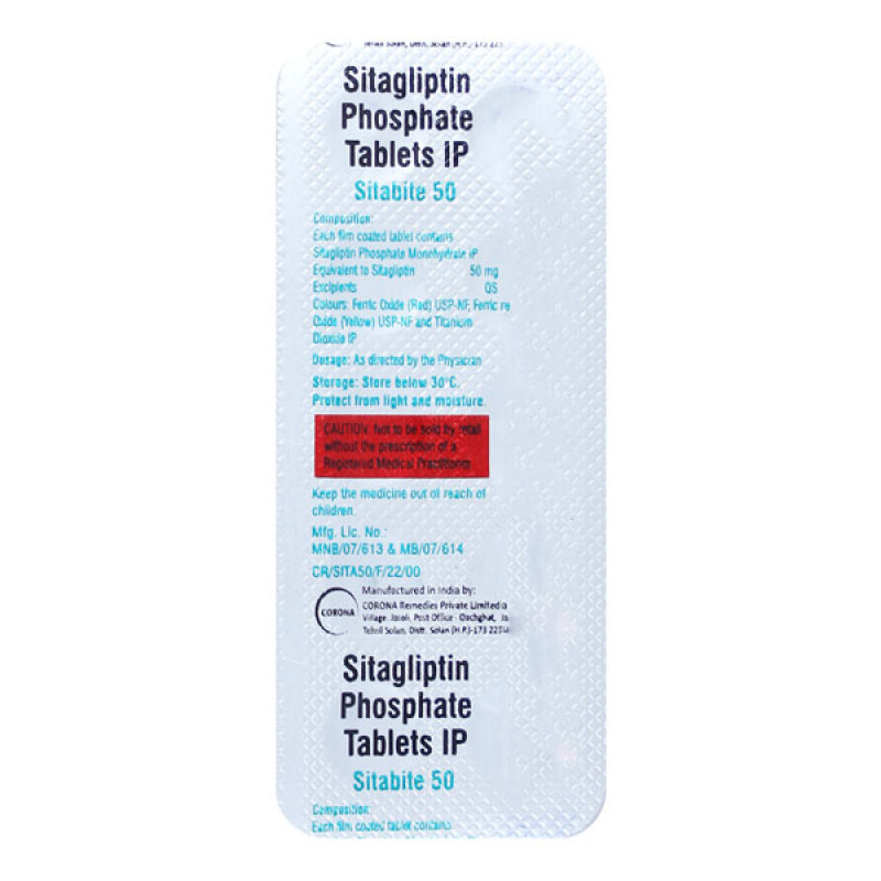 Sitabite 50mg Tablet - Uses, Price, Substitute, Side Effects and Benefits