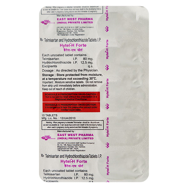 Hytel H Forte 80mg/12.5mg Tablet - Uses, Price, Substitute, Side ...