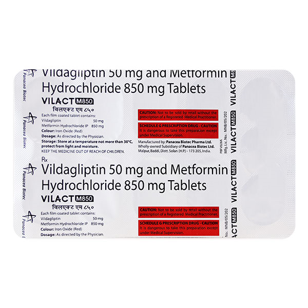 Vilact M 850 Tablet - Uses, Price, Side Effects, Substitute