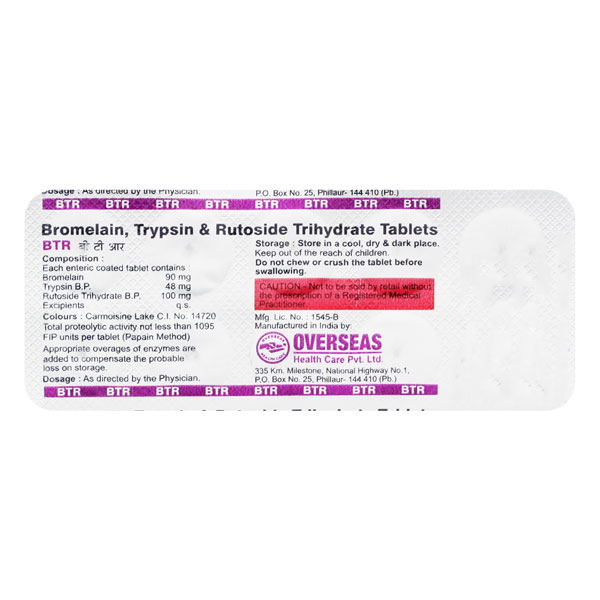 BTR Tablet - Uses, Price, Substitute, Side Effects and Benefits