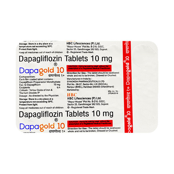 Dapagold 10mg Tablet - Uses, Price, Side Effects, Substitute