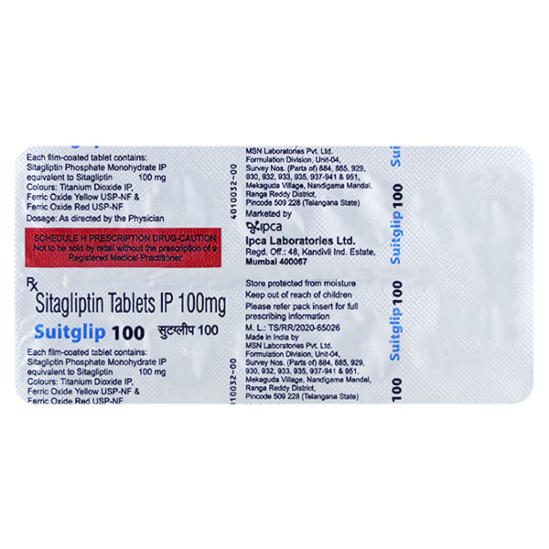 Suitglip 100 Tablet - Uses, Price, Substitute, Side Effects and Benefits