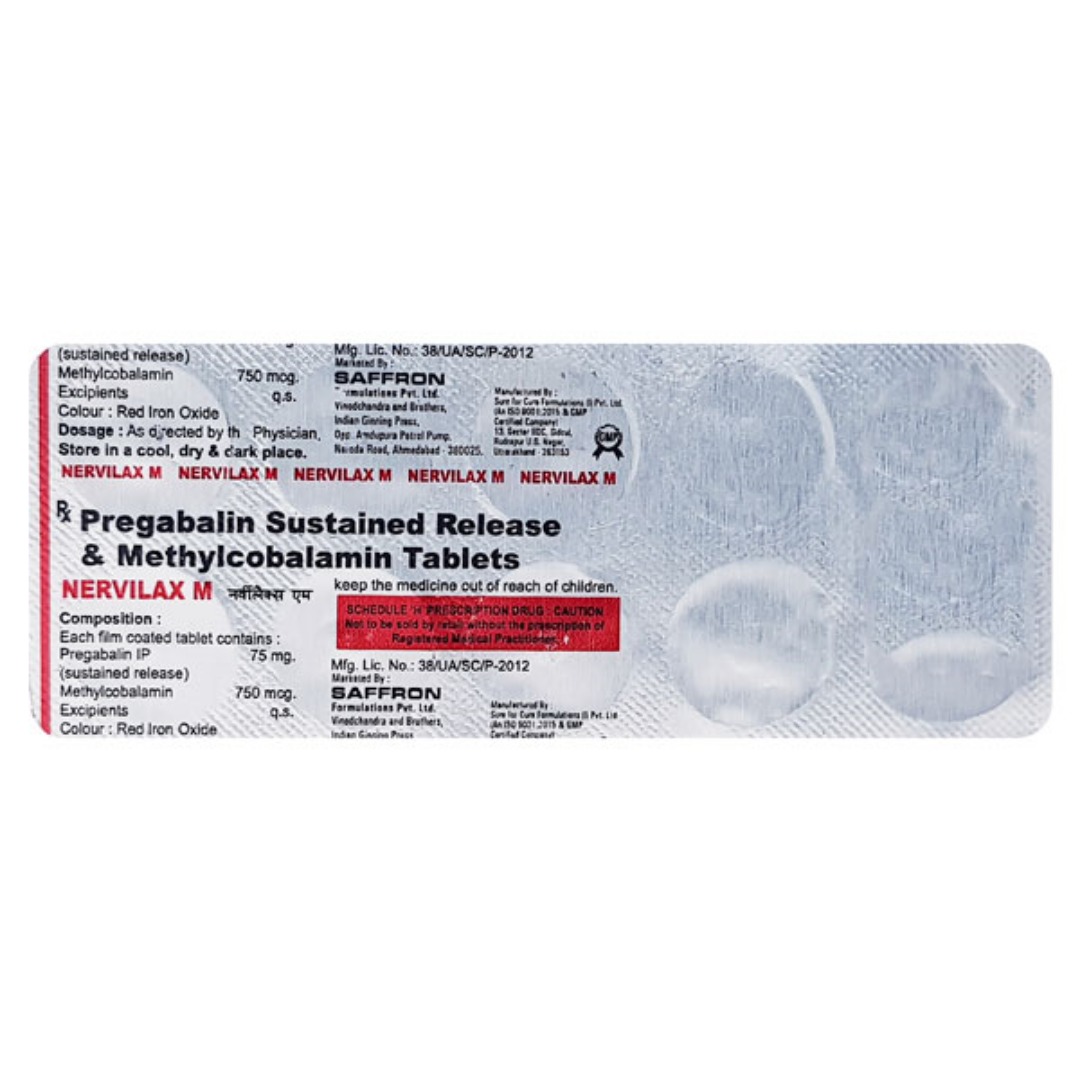 Nervilax M 750mcg/75mg Tablet - Uses, Price, Side Effects, Substitute
