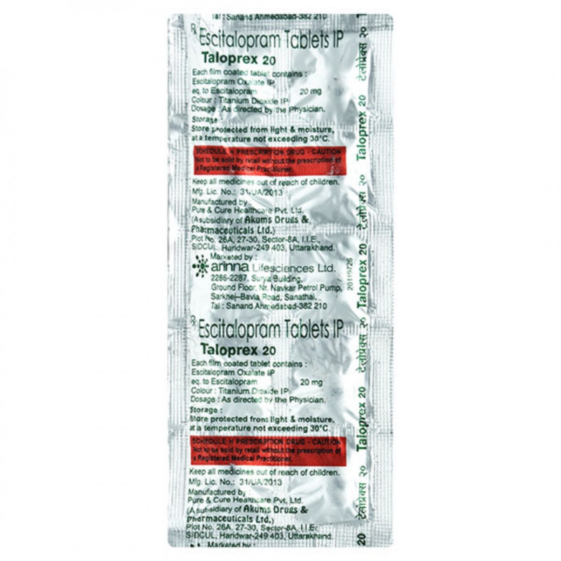 Taloprex 20mg Tablet - Uses, Price, Substitute, Side Effects and Benefits