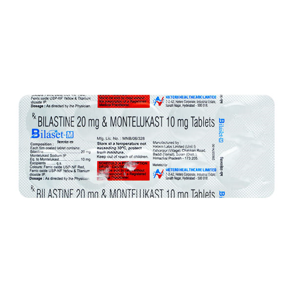 Bilaset M 20mg/10mg Tablet - Uses, Price, Side Effects, Substitute