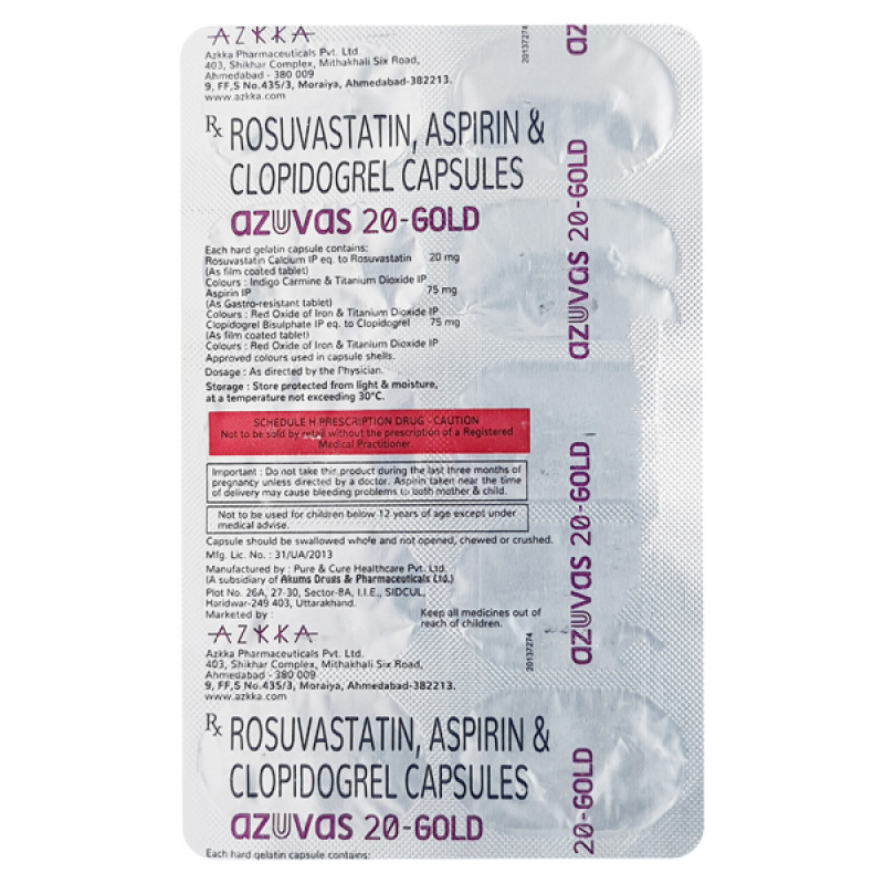 Azuvas 20-Gold Capsule - Uses, Price, Substitute, Side Effects and Benefits