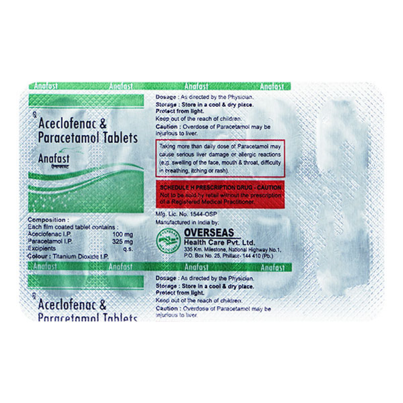 Anafast 100mg/325mg Tablet - Uses, Price, Substitute, Side Effects and ...