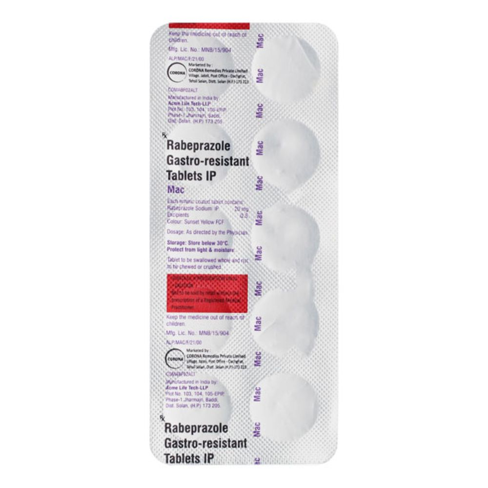 Mac 20mg Tablet - Uses, Price, Side Effects, Substitute