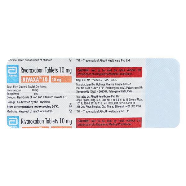 Rivaxa 10mg Tablet - Uses, Price, Side Effects, Substitute
