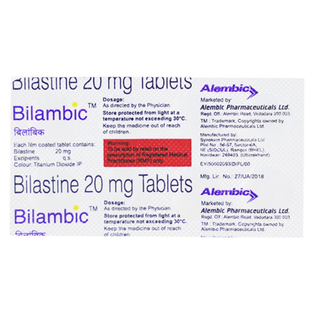 Bilambic 20mg Tablet - Uses, Price, Side Effects, Substitute