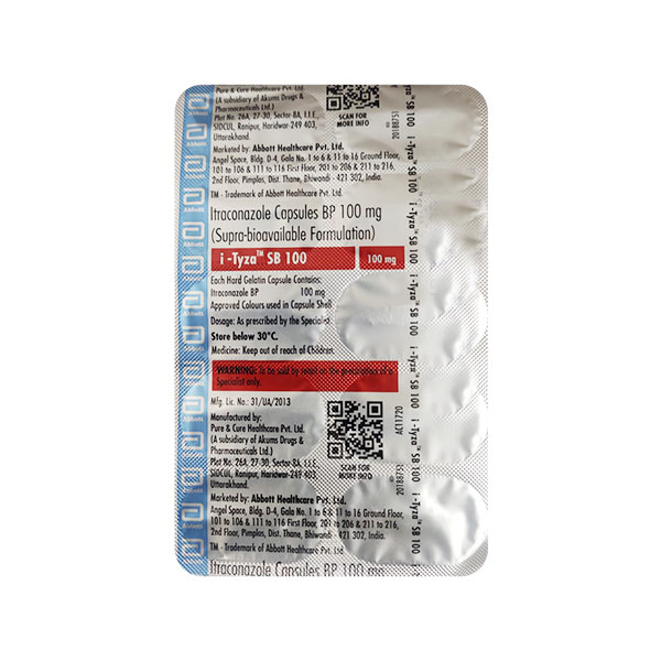 I-Tyza SB 100 Capsule - Uses, Price, Side Effects, Substitute