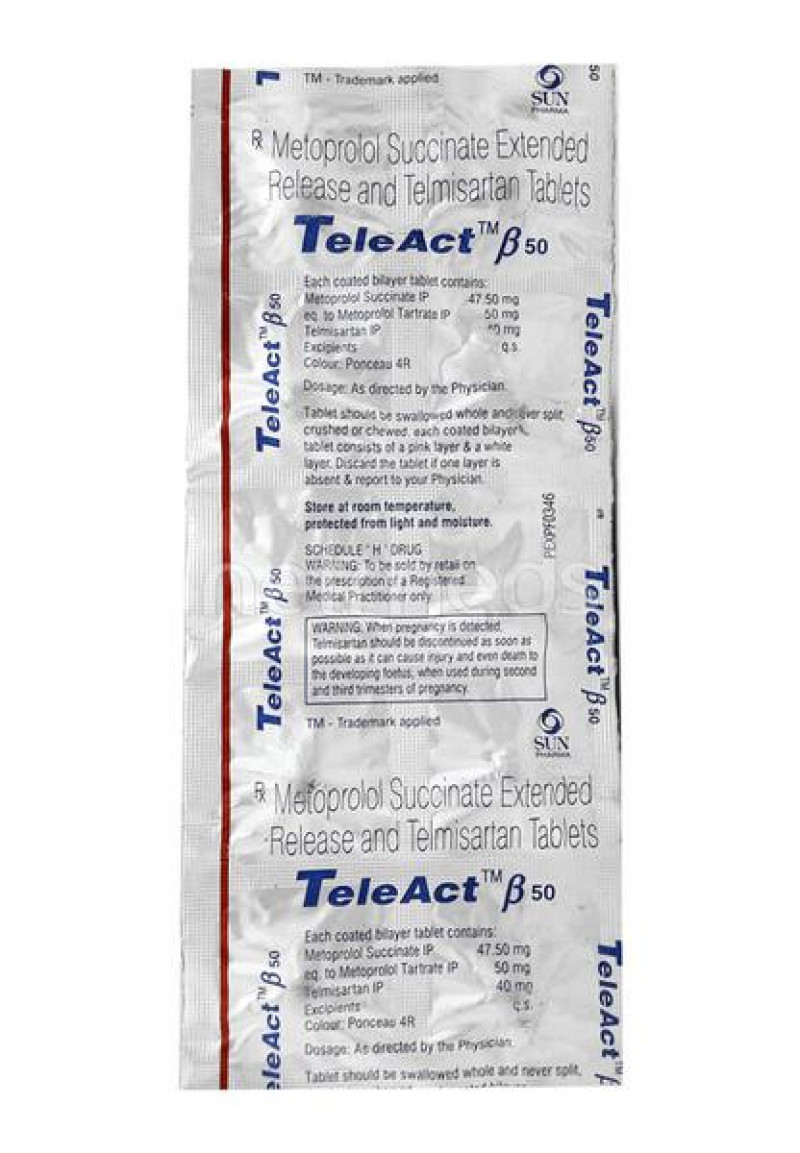 Teleact Beta 50 Tablet ER - Uses, Price, Substitute, Side Effects and ...