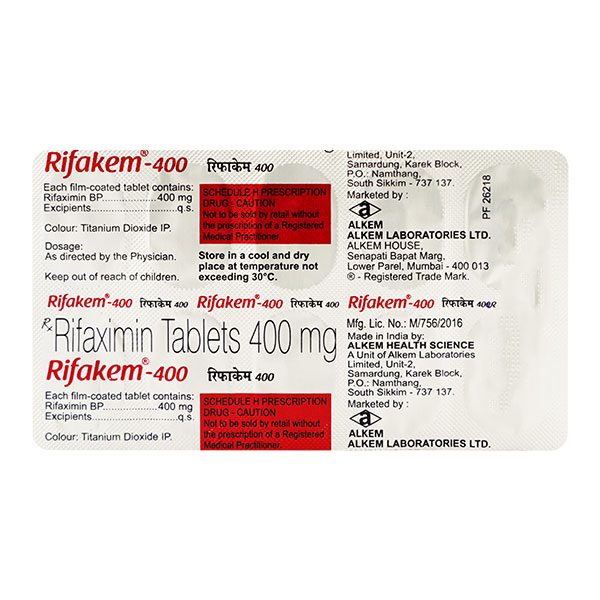 Rifakem 400 Tablet - Uses, Price, Side Effects, Substitute