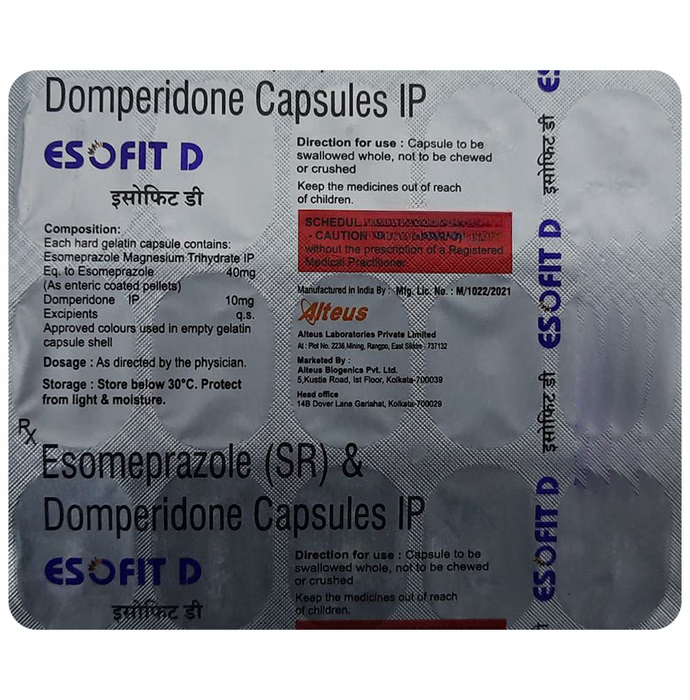 Esofit D 30mg/40mg Capsule SR - Uses, Price, Side Effects, Substitute