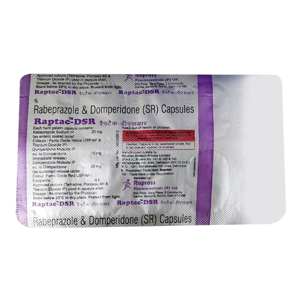 Raptac-DSR Capsule - Uses, Price, Side Effects, Substitute