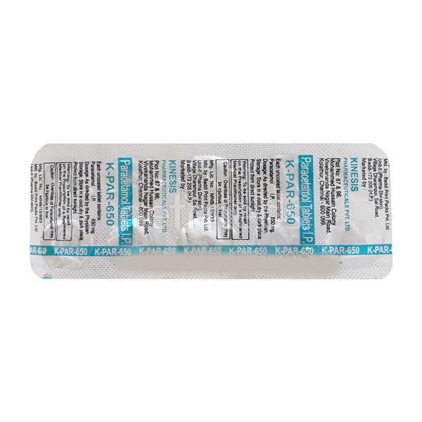 K Par 650mg Tablet - Uses, Price, Side Effects, Substitute