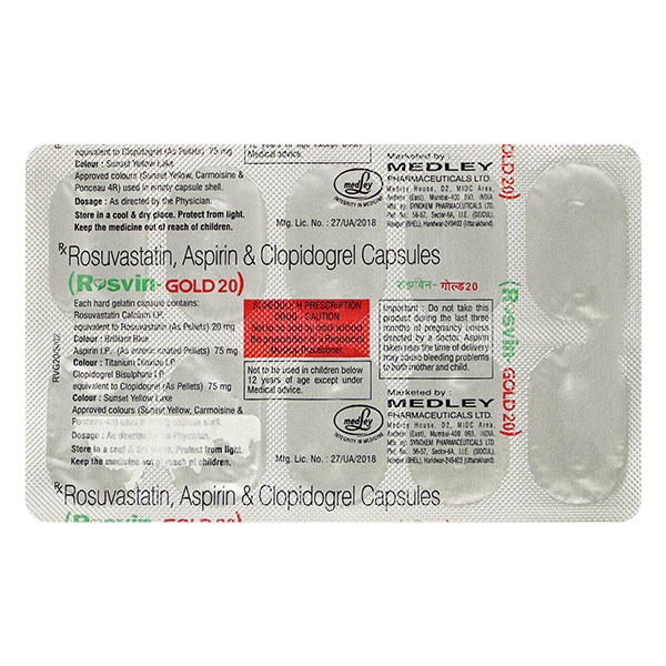 Rosvin-Gold 20 Capsule - Uses, Price, Side Effects, Substitute