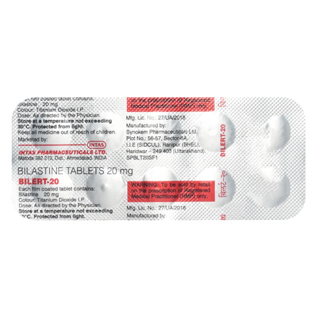 Bilert 20 Tablet - Uses, Price, Side Effects, Substitute