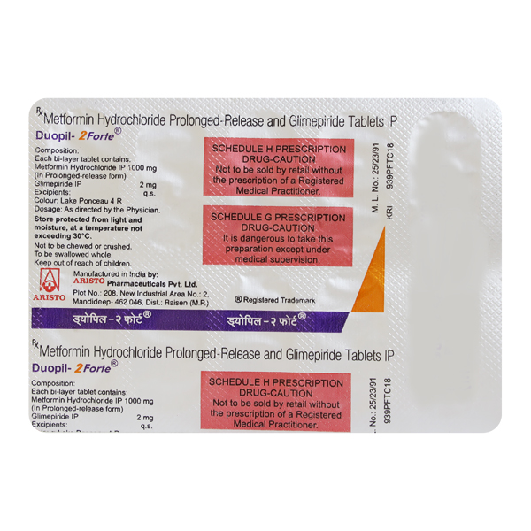 Duopil 2 Forte Tablet PR - Uses, Price, Substitute, Side Effects and ...