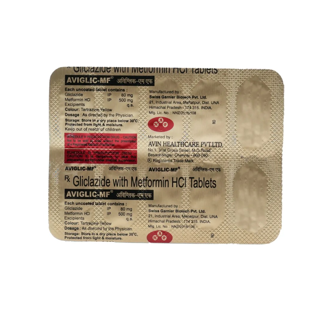Aviglic MF 80 mg/500 mg Tablet - Uses, Price, Side Effects, Substitute