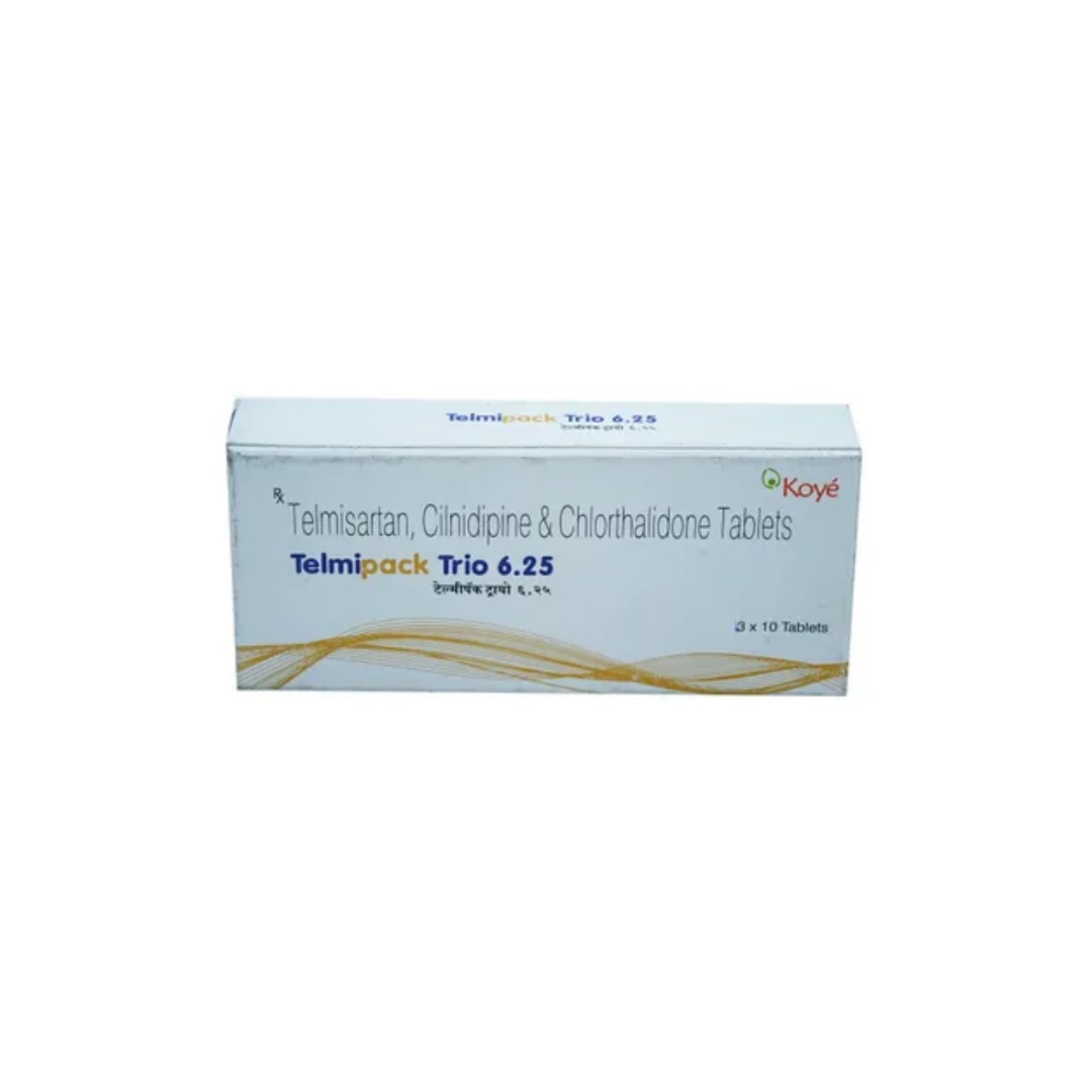 Telmipack Trio 6.25 Tablet - Uses, Price, Side Effects, Substitute