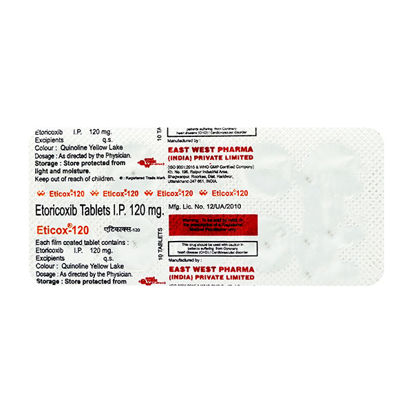 Eticox 120mg Tablet - Uses, Price, Side Effects, Substitute