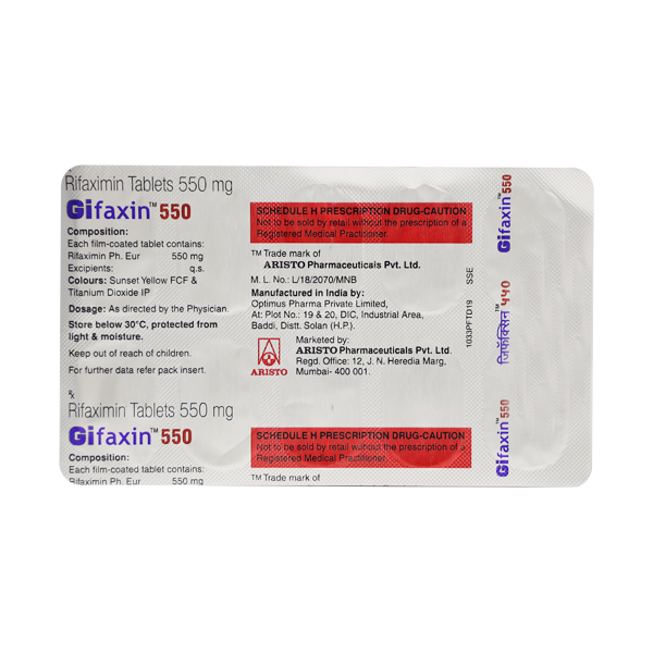 Gifaxin 550 Tablet - Uses, Price, Side Effects, Substitute