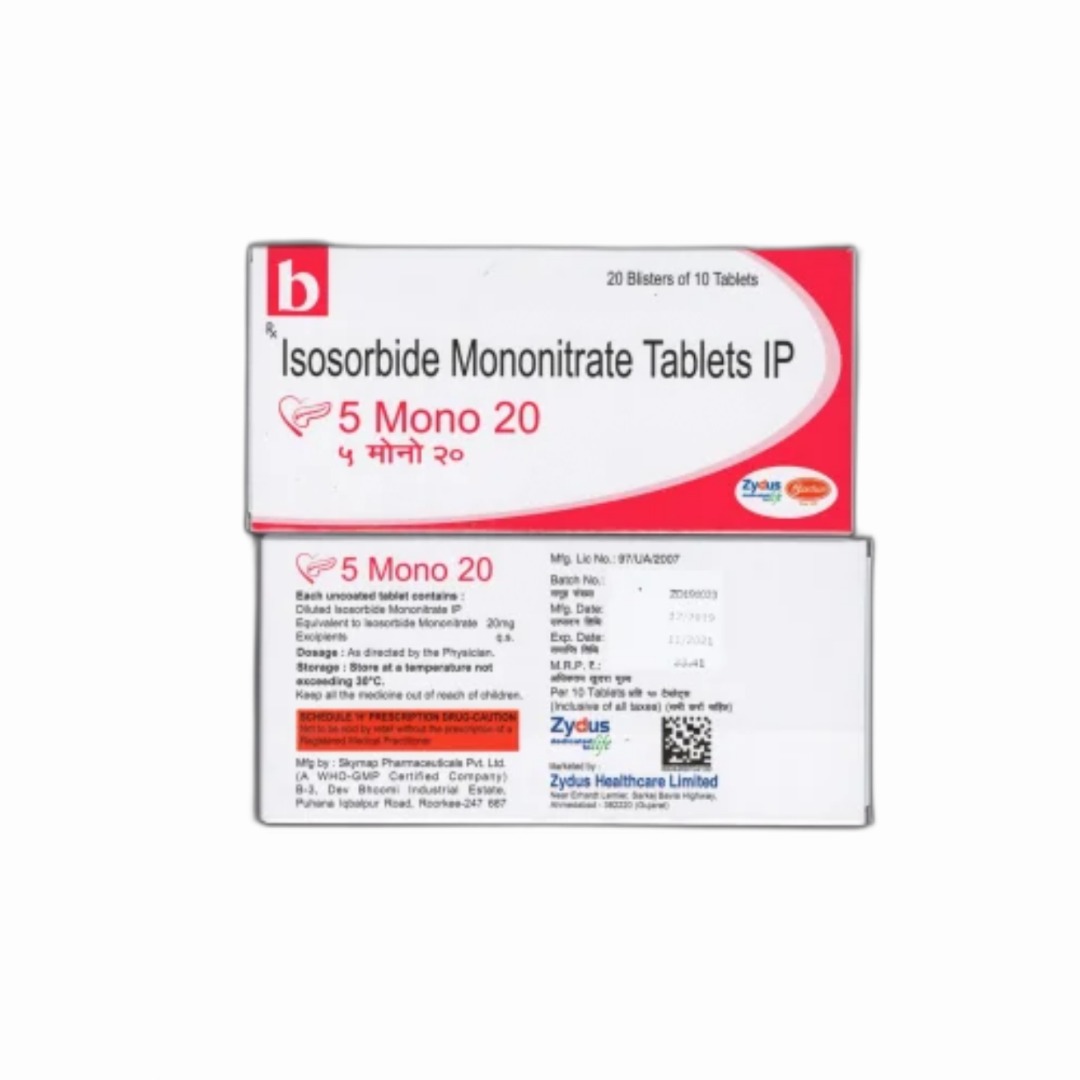 5 Mono 20mg Tablet - Uses, Price, Side Effects, Substitute