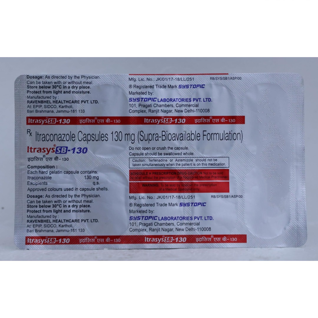 Itrasys SB 130mg Capsule Uses, Price, Side Effects And Substitutes